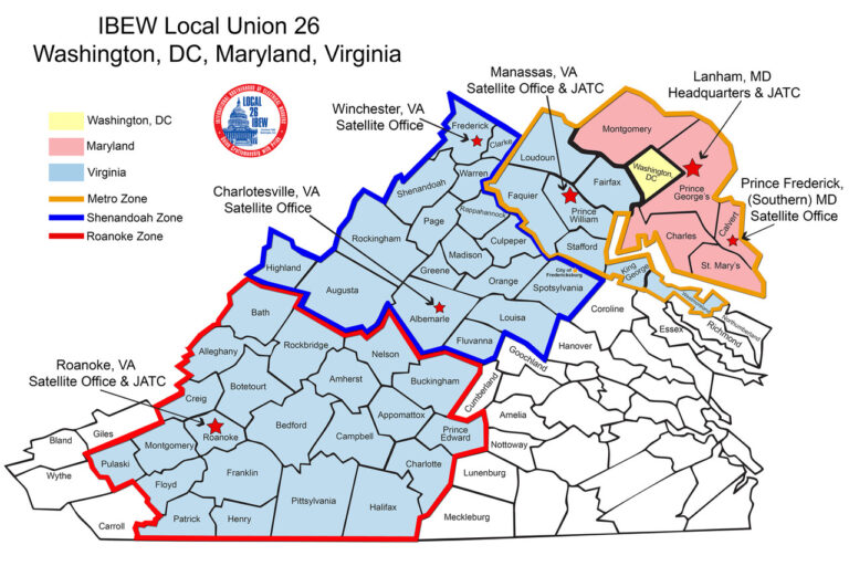IBEW Local 26 Jurisdiction & Offices | DC, Maryland & Virginia